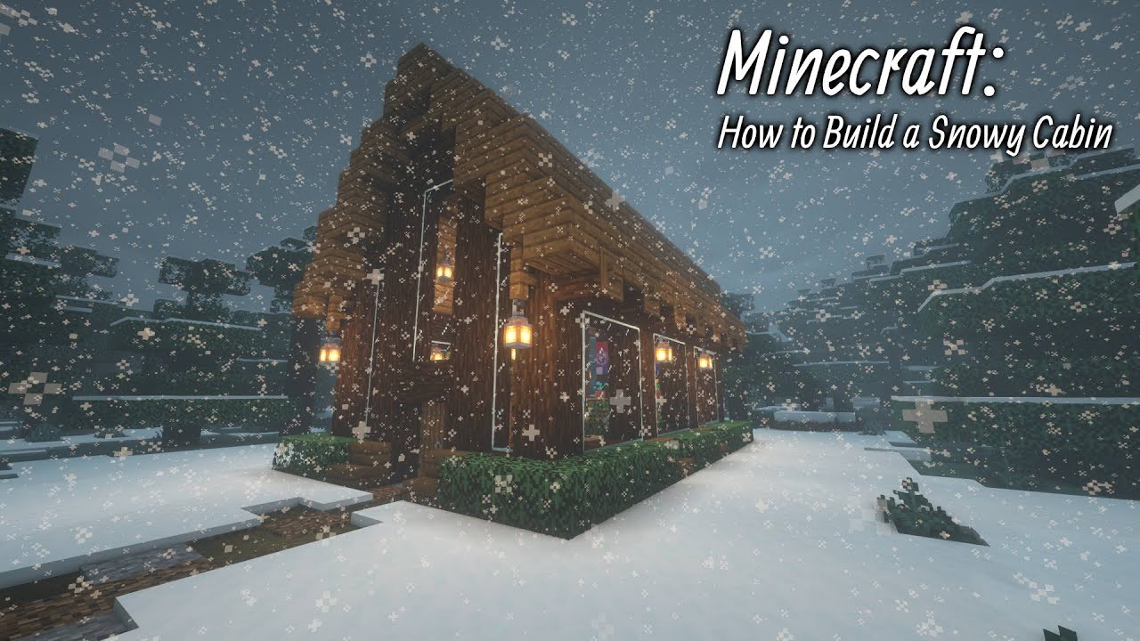 Minecraft: How to Build a Snowy Cabin - YouTube