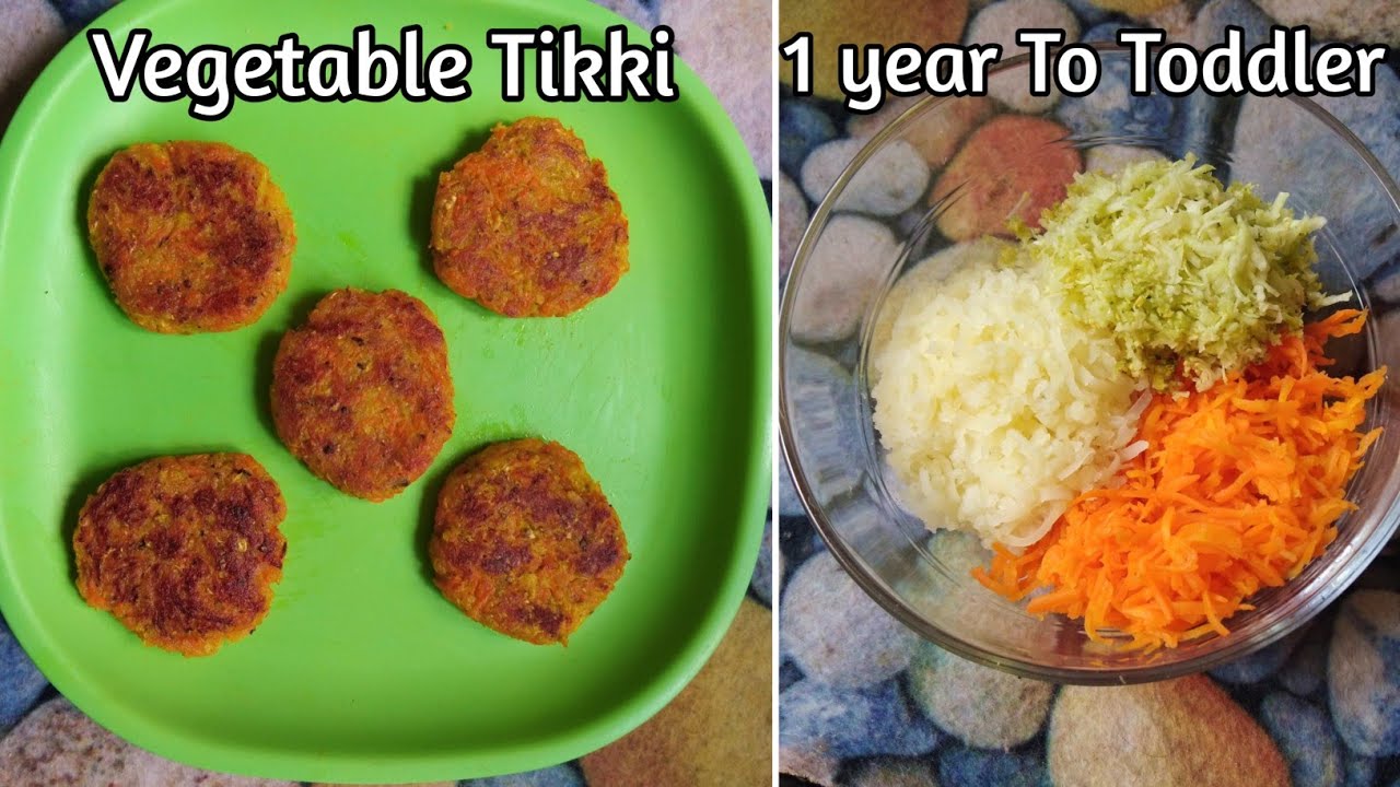 Vegetable Tikki For 1 Year To Toddler. Healthy Snack Recipe For Kids ...