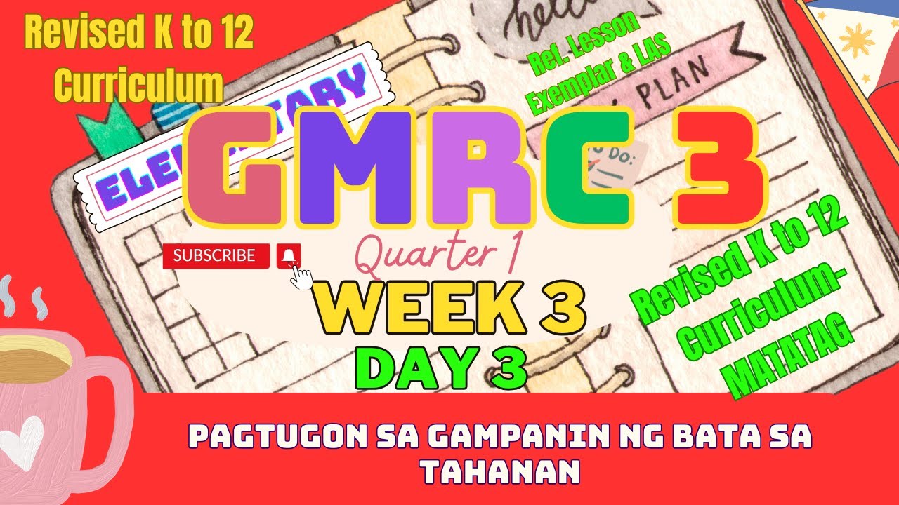 Grade 3 GMRC | Q1 Week 3 Day 3 | Pagtugon sa Gampanin ng Bata sa Tahanan | Revised K-12 MATATAG ...