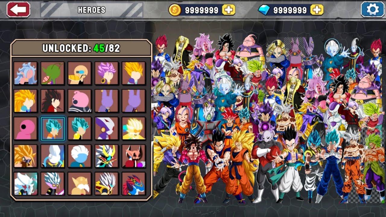 Stickman Warriors All Heroes Unlock - Dragon Ball Stickman Fighting ...