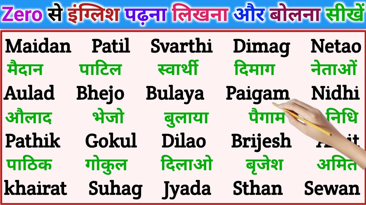 English Padhna Kaise Sikhe | hindi namon ko english me likhna sikhe ...
