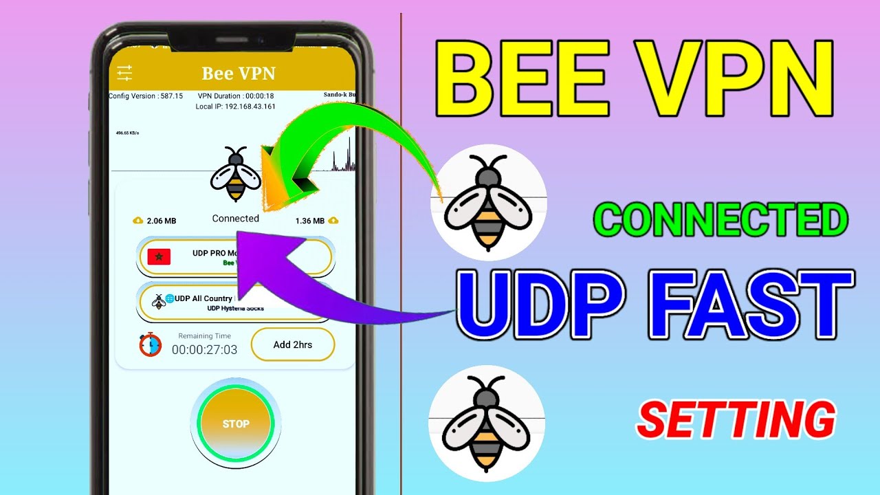 How to setup Bee vpn with all country udp settings for secure online ...