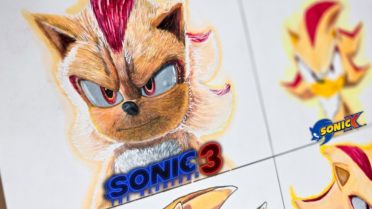 Drawing SUPER SHADOW in 4 Different Styles | Sonic The Hedgehog - YouTube