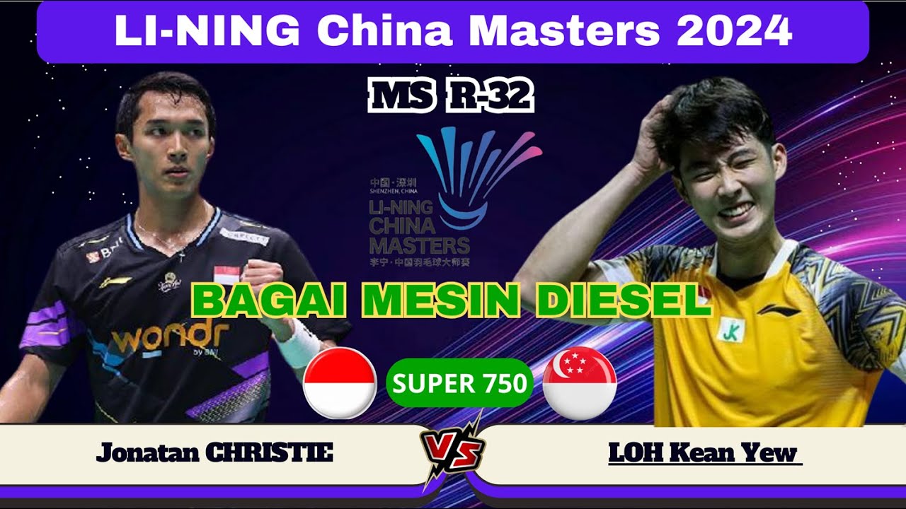 Jonatan CHRISTIE (INA) vs LOH Kean Yew (SIN) | R32 China Masters 2024 ...