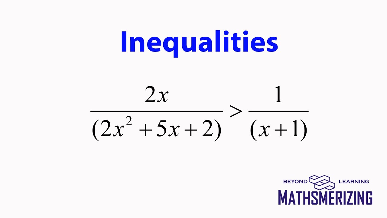 Level 1 Practice Problem 2 : Rational inequalities : 2x/(2x^2+5x+2) is greater than 1/(x+1 ...
