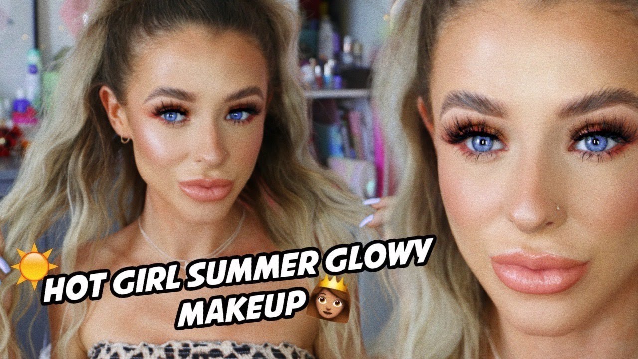HOT GIRL SUMMER GLOWY FULL COVERAGE MAKEUP LOOK - YouTube