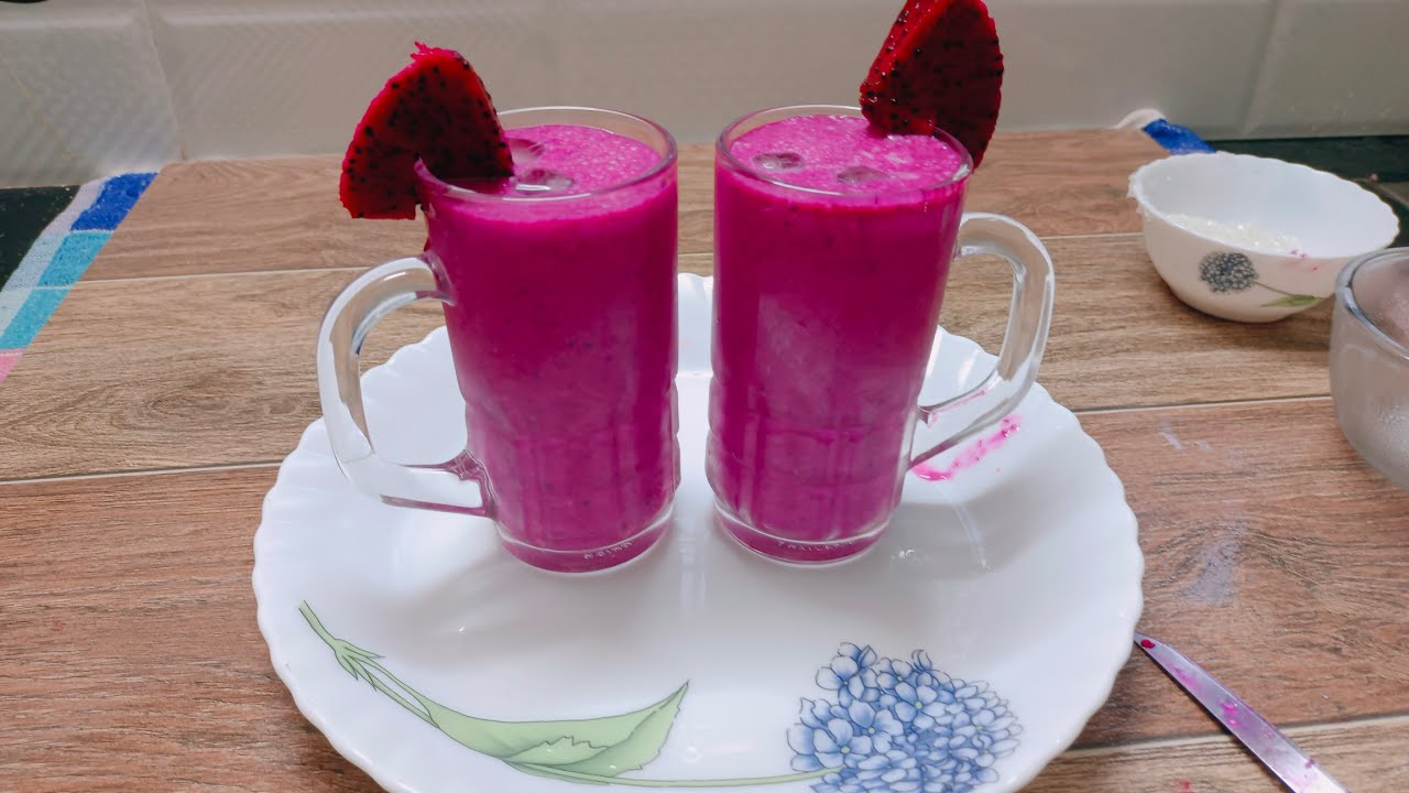Dragon Fruit MilkShake || Easy milkshake #shorts - YouTube