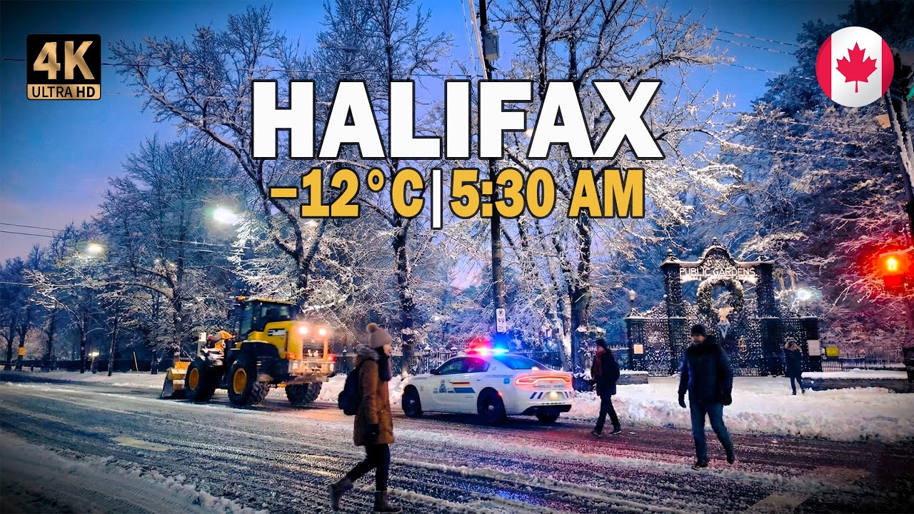 Halifax Downtown First Snow 2026 Canada 4K Ultra HD Walk ️| 5:30 AM ...