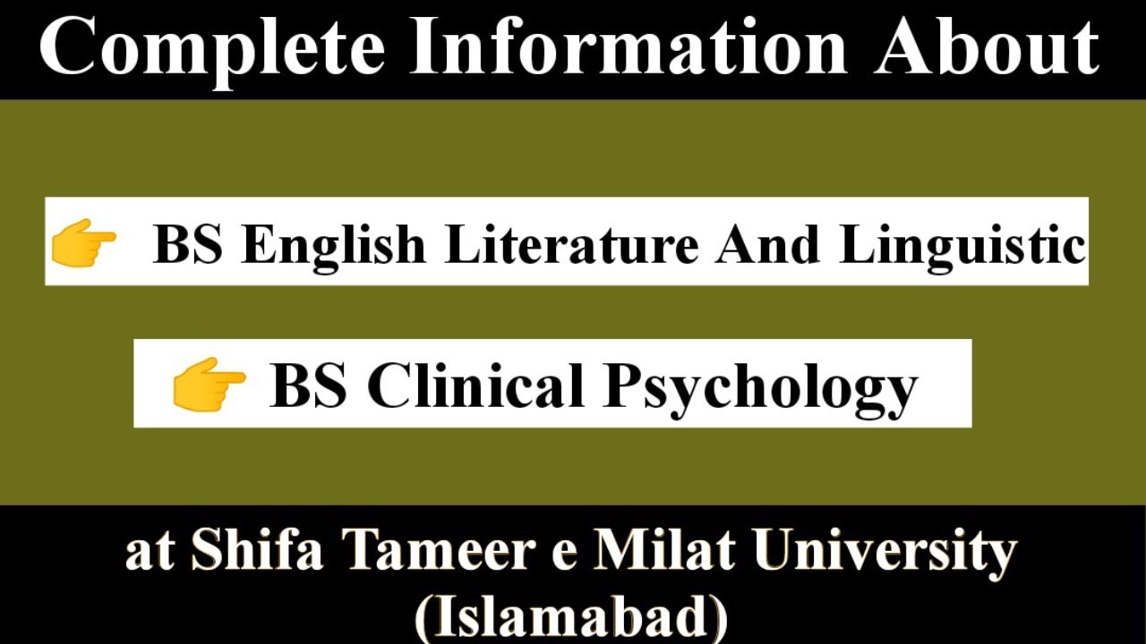 BS English Literature and linguistics|| Clinical Psychology|| # ...