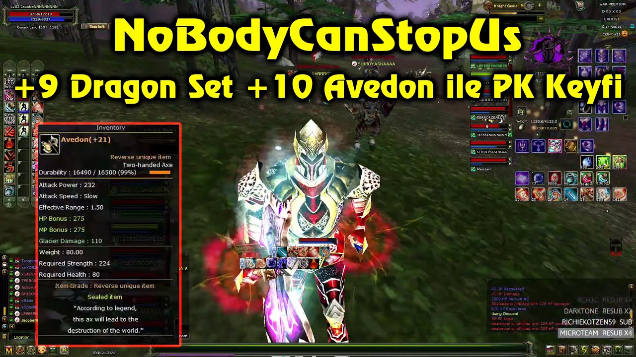 Knight Online PK | +9 Dragon Set +10 Avedon ile PK Keyfi ...