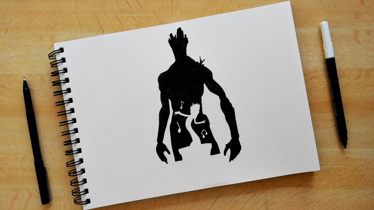 How to draw groot drawing | I'm groot drawing | Baby groot Drawing ...