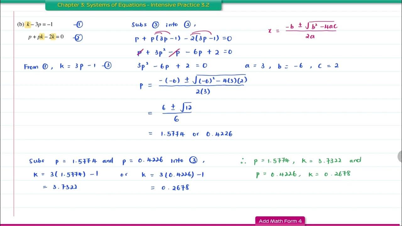 Add Math Form 4 - Chapter 3: Systems of Equations - Intensive Practice ...