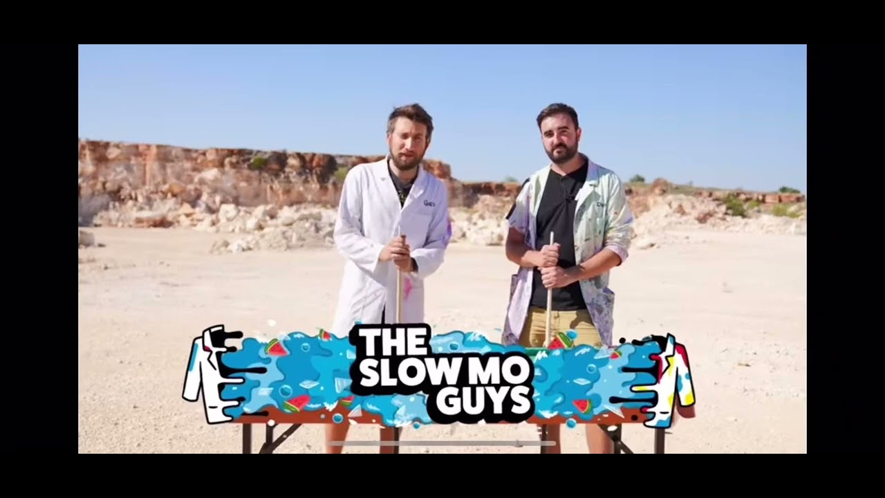 Slow mo guys Dans EXPLOSIVE pool break - YouTube