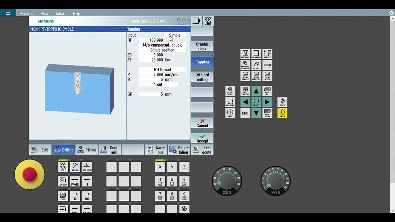 G74 & G84 Advance tapping cycle in Siemens CNC - YouTube