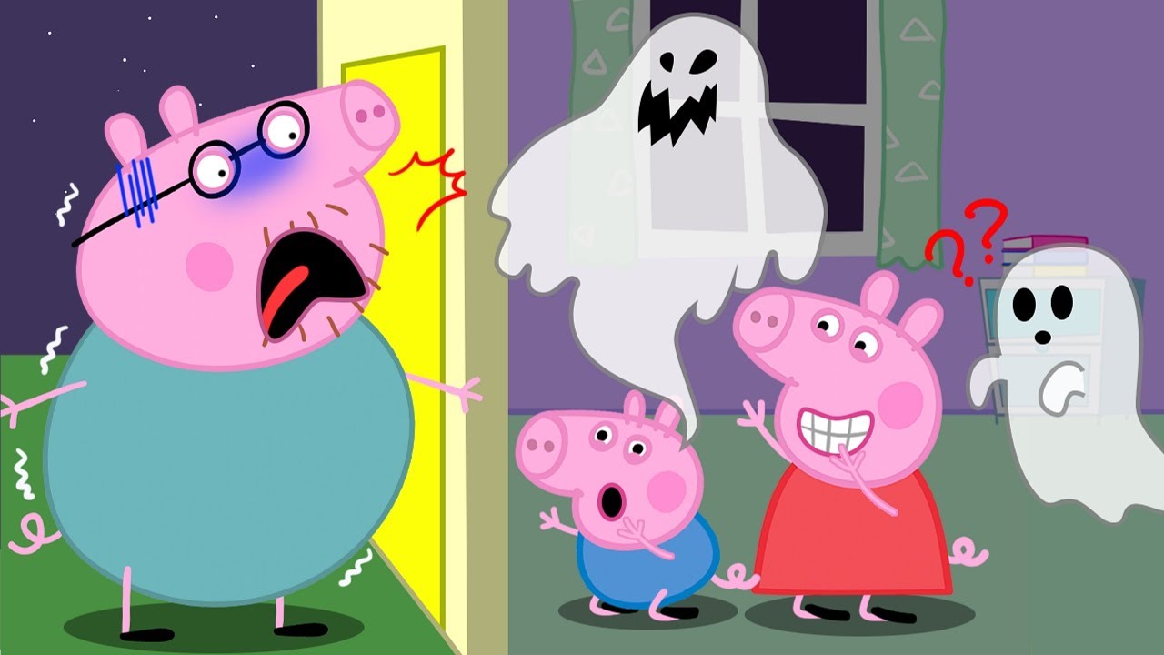 Peppa feels scared between meeting a real ghost or a fake ghost | Peppa Pig Funny Animation ...