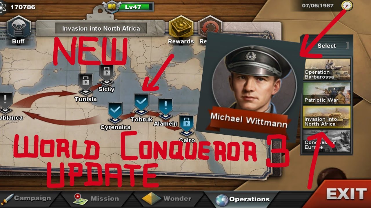 NEW NOVEMBER WORLD CONQUEROR 3 UPDATE (NEW GENERAL + OPERATION) - YouTube