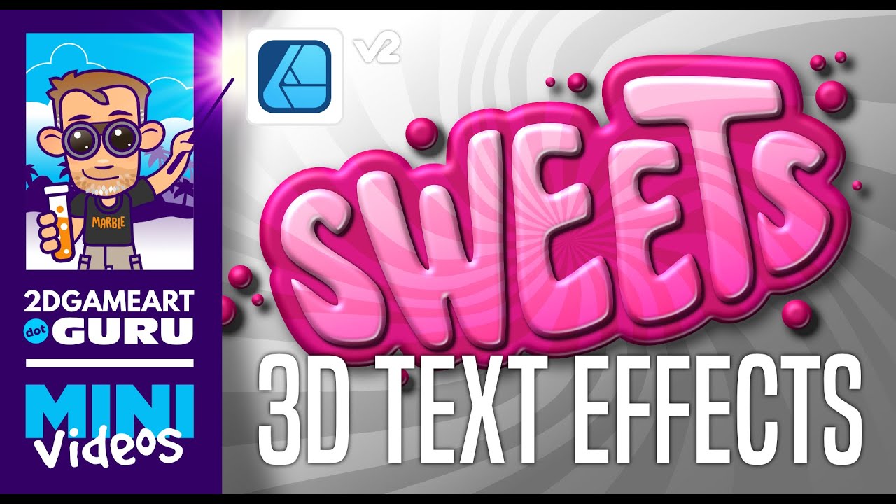Affinity Designer v2 Mini Tutorial - Text with Shiny 3D effects - YouTube