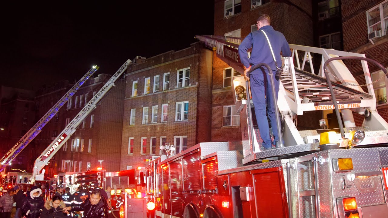 Yonkers Fire Department 4th Alarm Apartment Building Fire Caryl Ave 12 ...