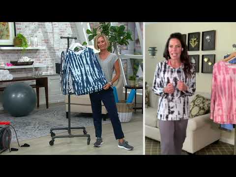 Fit 4 All by Carrie Wightman Key Hole Aztec Tie Dye Tunic on QVC - YouTube