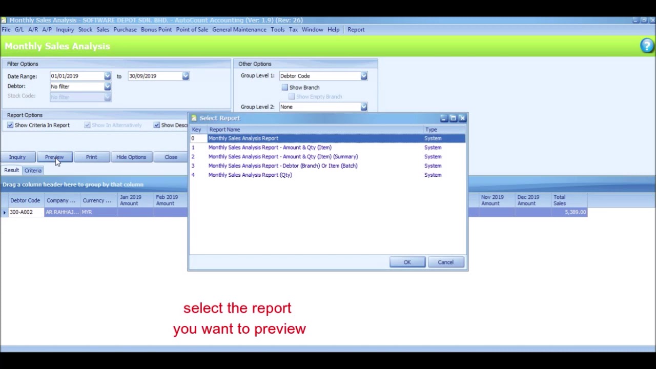 How to Export Report In AutoCount to CSV - YouTube
