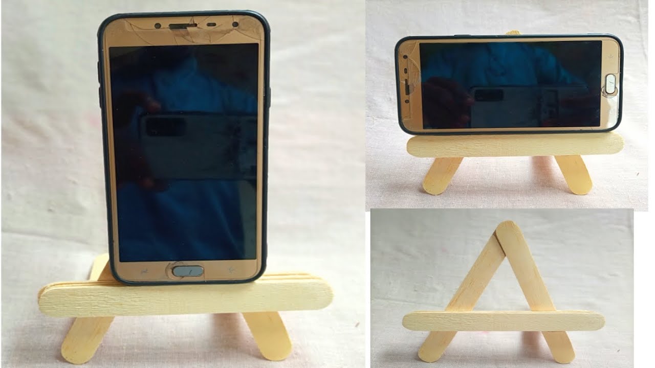 Mobile stand making/mobile stand homemade/mobile stand banane ka tarika ...