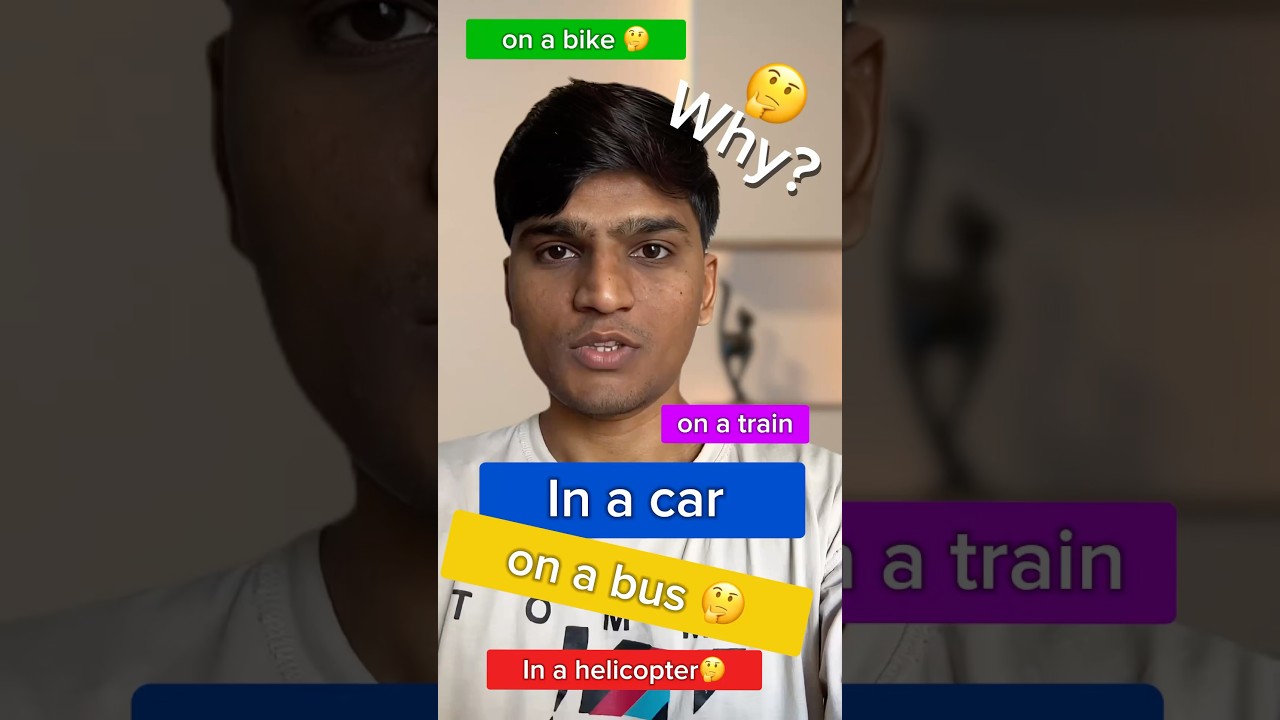 Prepositions “in or on” in a car but on a bus - English Grammar #shrots ...