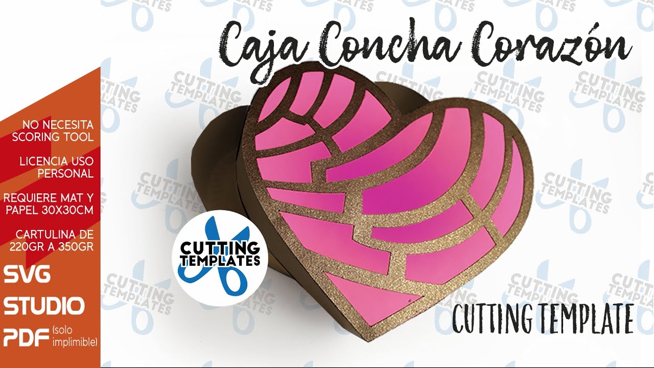 DIY Caja San Valentín Concha Corazón #diycrafts #cricut #svg #conchas # ...