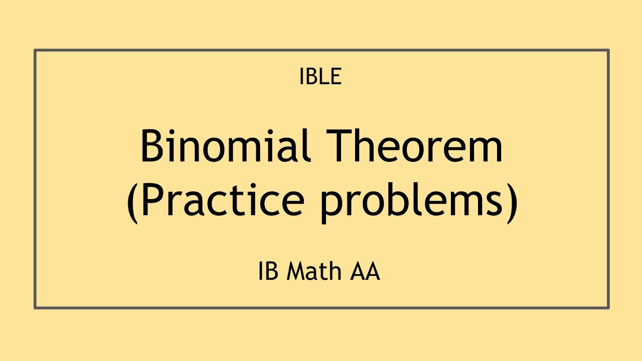 Binomial Theorem Practice - YouTube