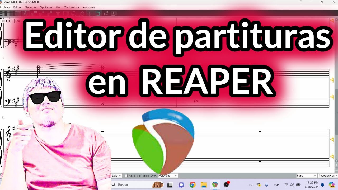 ¿CÓMO USAR EL EDITOR DE PARTITURAS EN REAPER? - YouTube