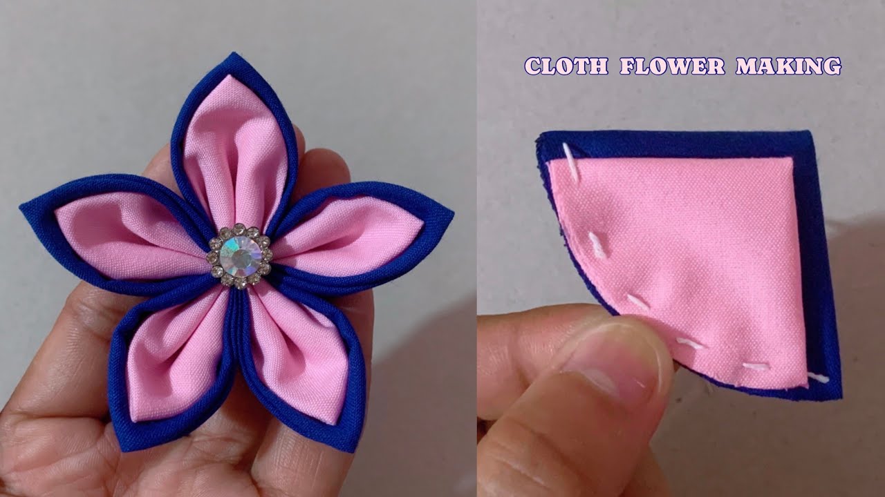 DIY: Easy Tricks Fabric Flowers Making | New Design Cloth Flower Making ...