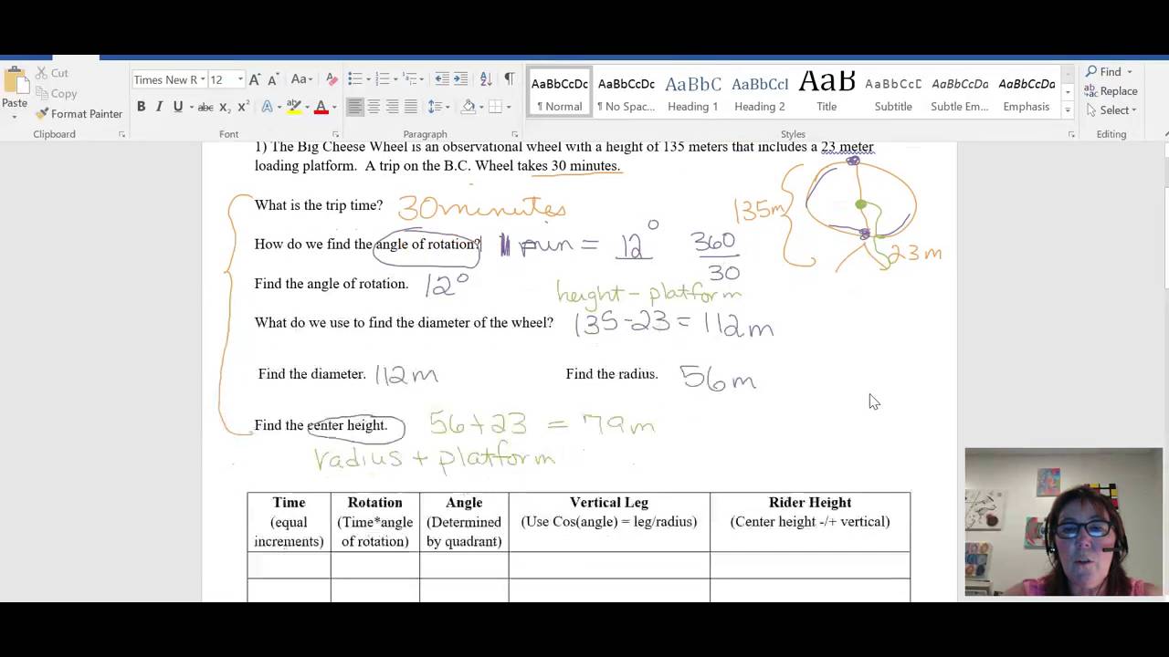 Ferris Wheel Problem Graphic Organizer - YouTube