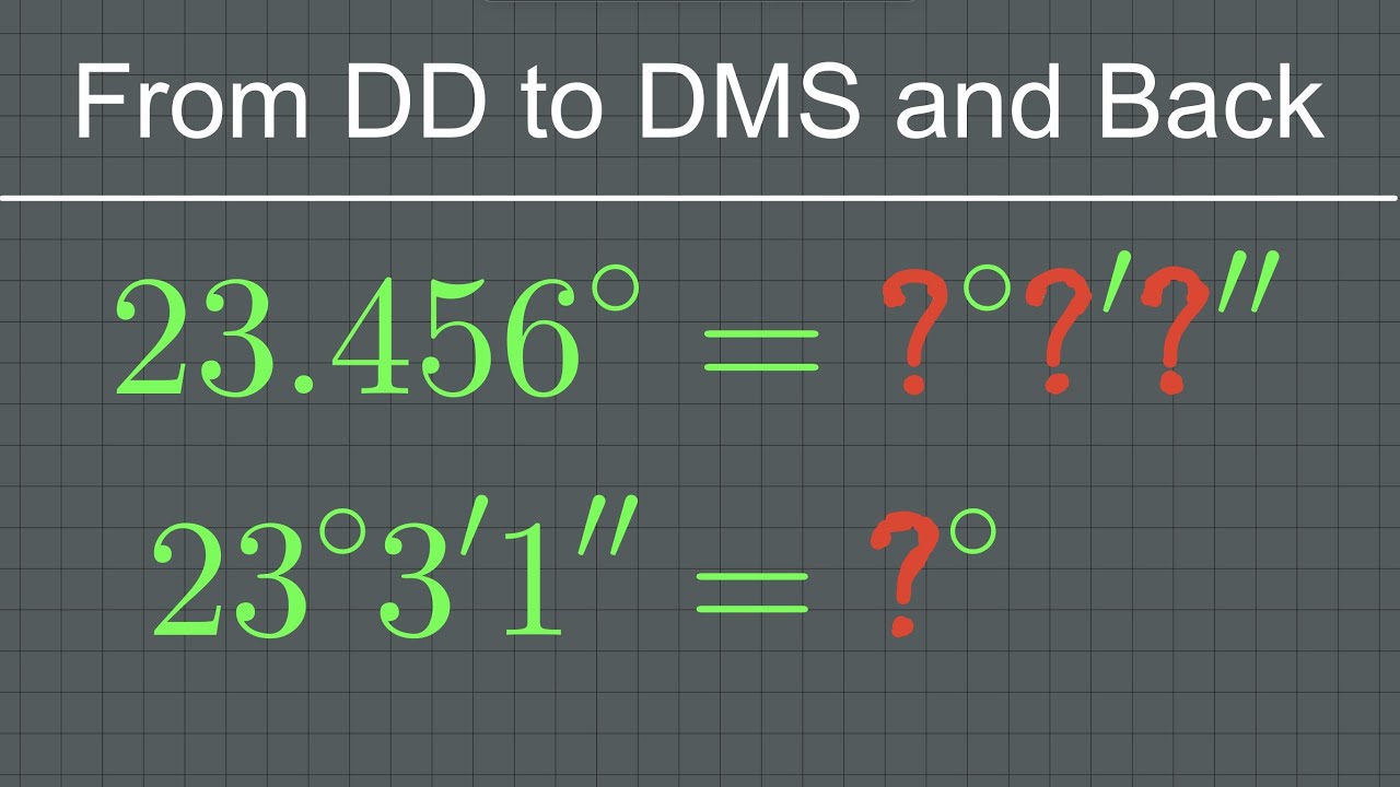 From DD to DMS and Back, 6 Examples | The Westcoast Math Tutor - YouTube