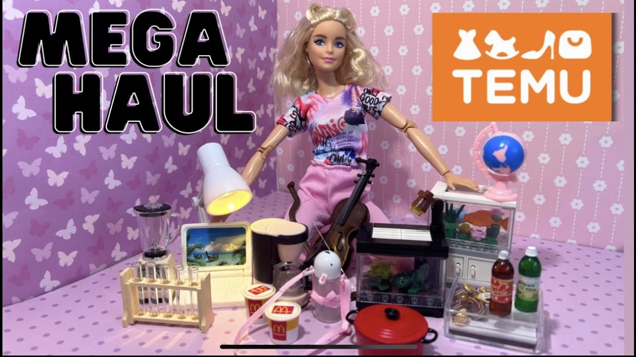 HUGE TEMU HAUL of MINIATURES. Do they fit Barbie? Doll house props and ...