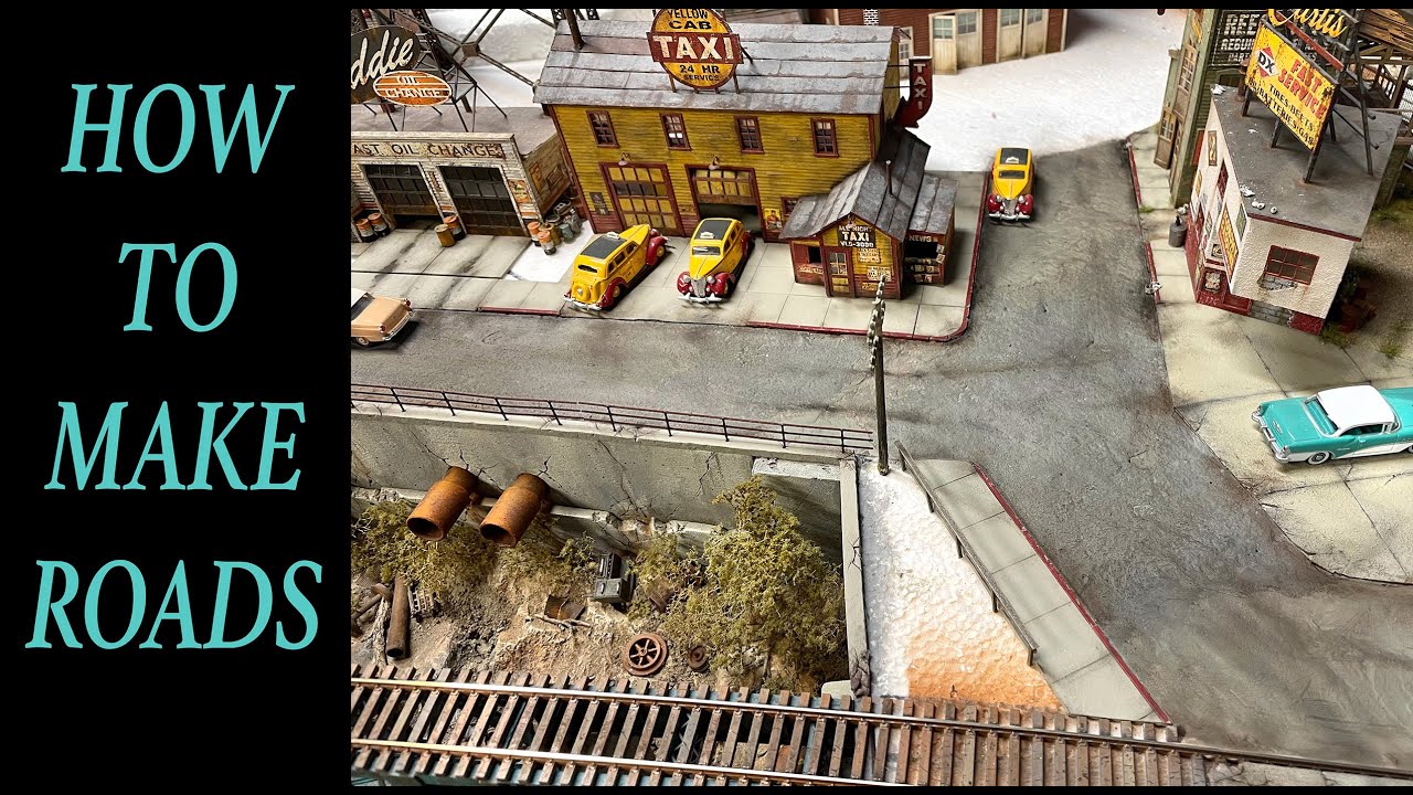 Making roads for our model railroad layout! - YouTube