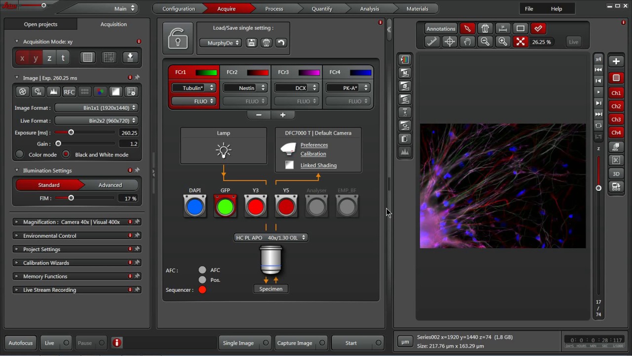 Leica LAS X Software: Center Panel - YouTube