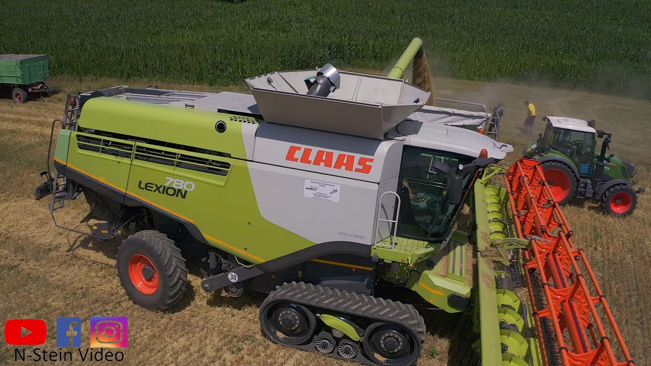CLAAS LEXION 780 Terra Trac Mähdrescher - BIO Wintergeste Ernte 2020 ...