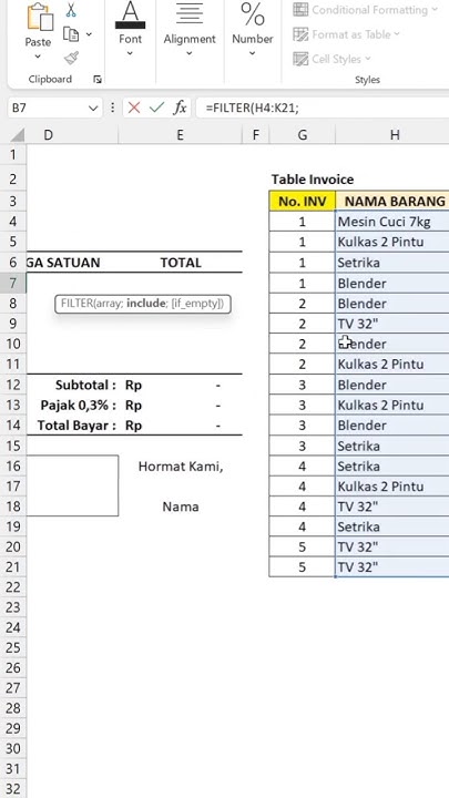 Invoice Otomatis #exceltips #exceltricks #excel - YouTube