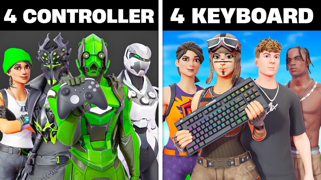 4 Controller Players VS 4 Keyboard Players - YouTube