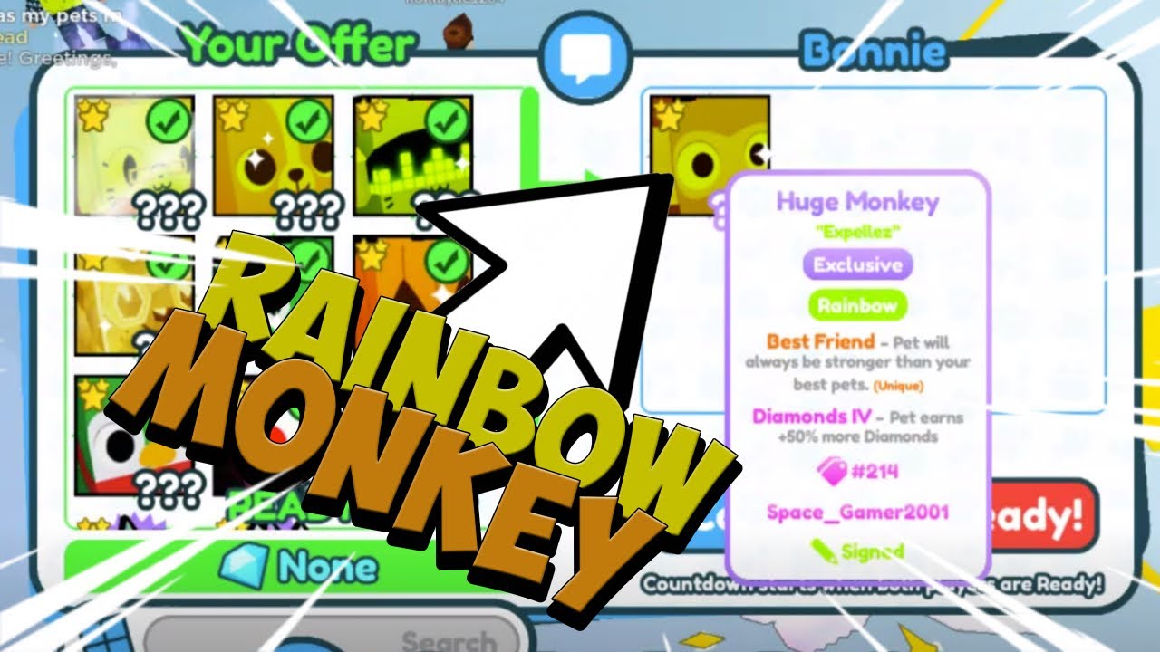 🙊 *RAINBOW TITANIC MONKEY* | ROAD TO 100T GEMS | Pet Simulator X - YouTube