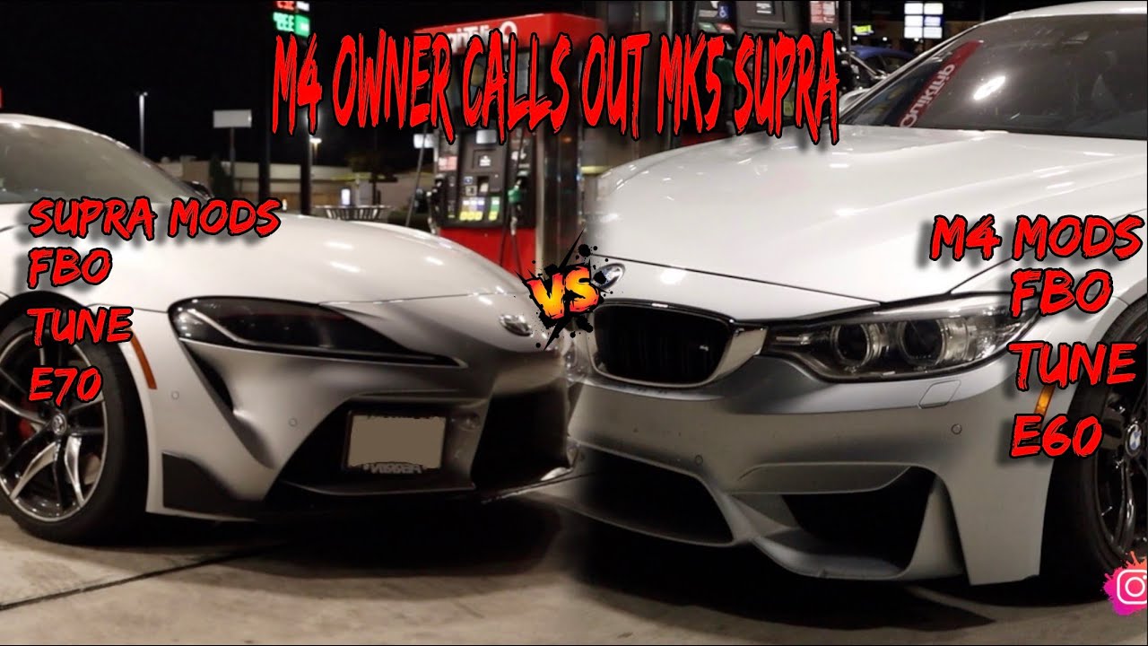 F82 BMW M4 VS MK5 SUPRA: Bmw Owner called out Mk5 Supra Owner To Race ...