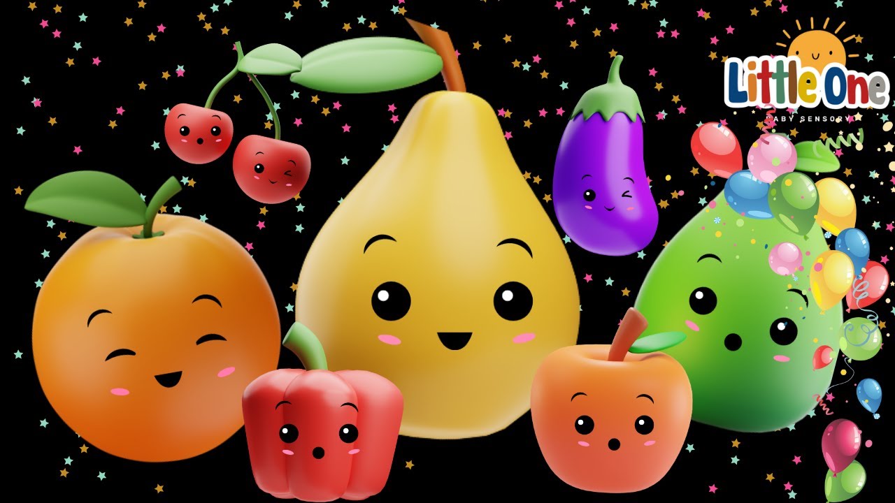 Dancing veggies -Dancing fruits- CUTE Animation - Baby Sensory video ...