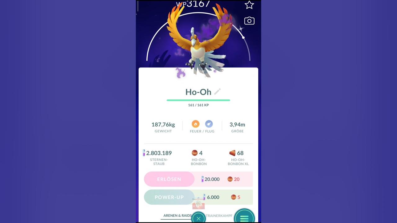 Pokémon Go shiny Shadow HO-OH RAID Day / Crypto shiny HO-OH Event 2025 - YouTube