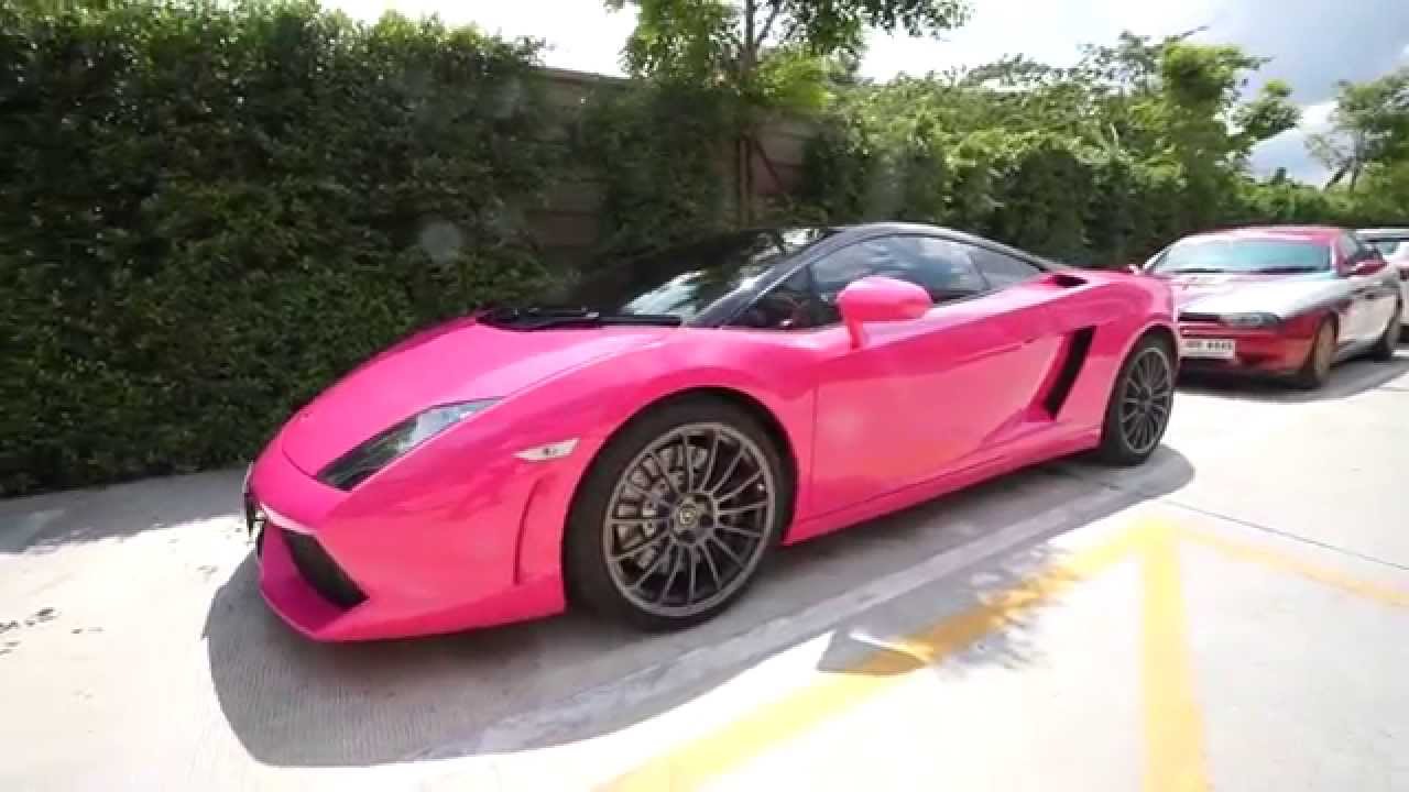 Pink White Lamborghini Gallardo