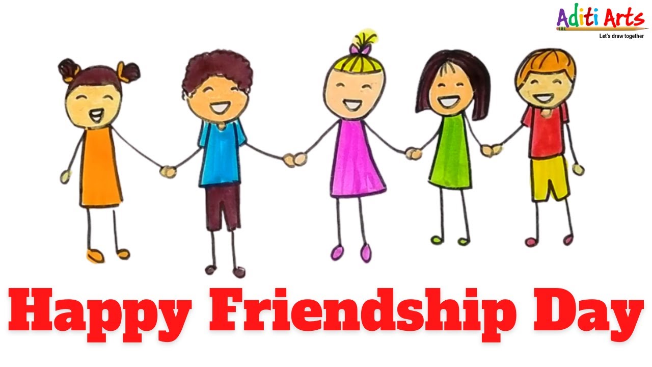 Friendship Day Drawing | Happy Friendship Day Drawing | Friends Drawing ...