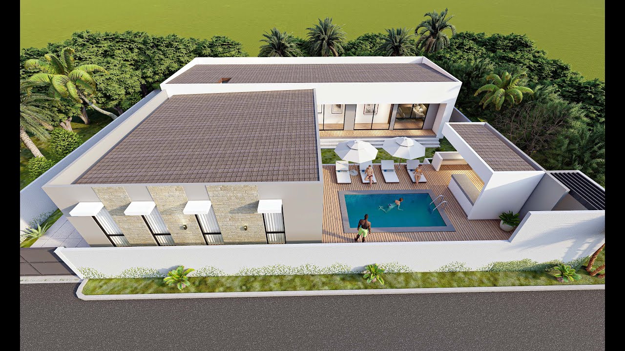 Simple House | House with pool | 18m x 21m (378sqm) | 4Bedroom ...