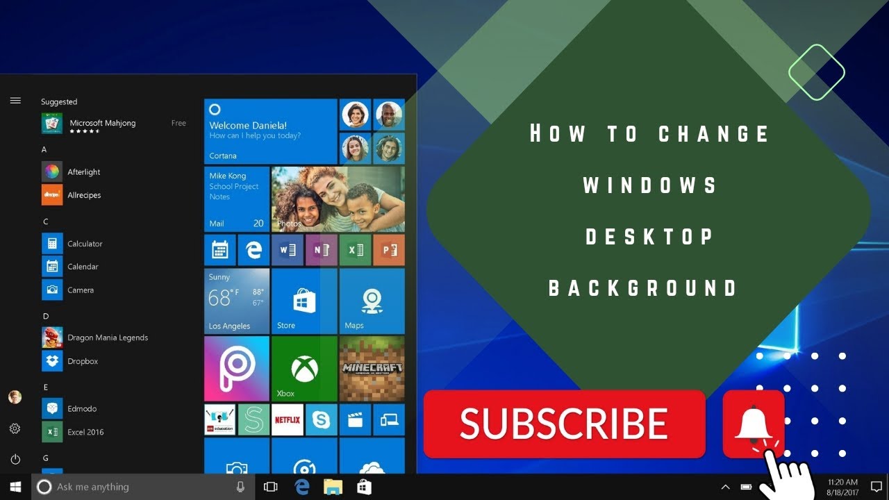 How to change windows desktop background and theme | Windows theme ...