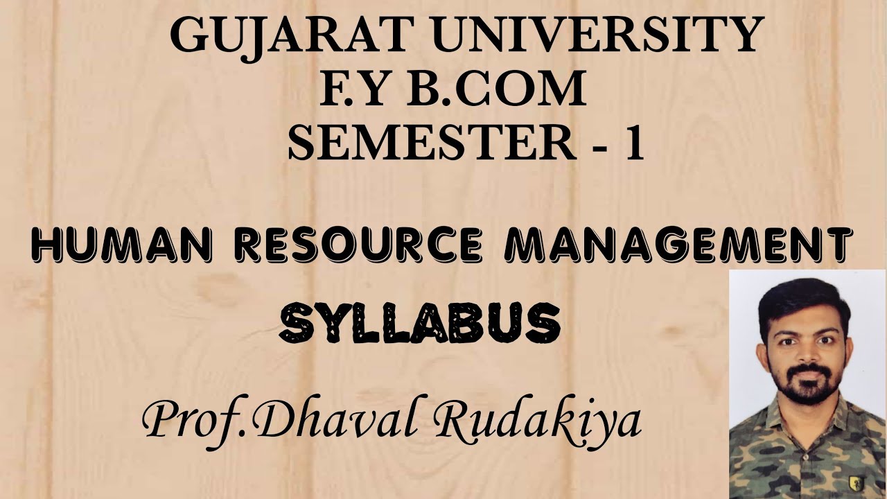 B.com Sem 1 Human Resource Management (HRM) Syllabus 2020-21 | Subject ...