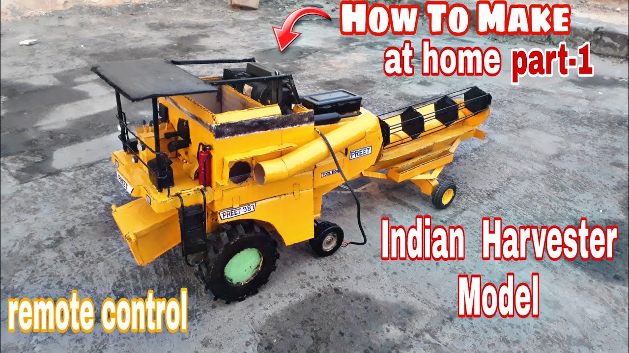 How to make combine harvester with cardboard|| #harvester || part 1 ...