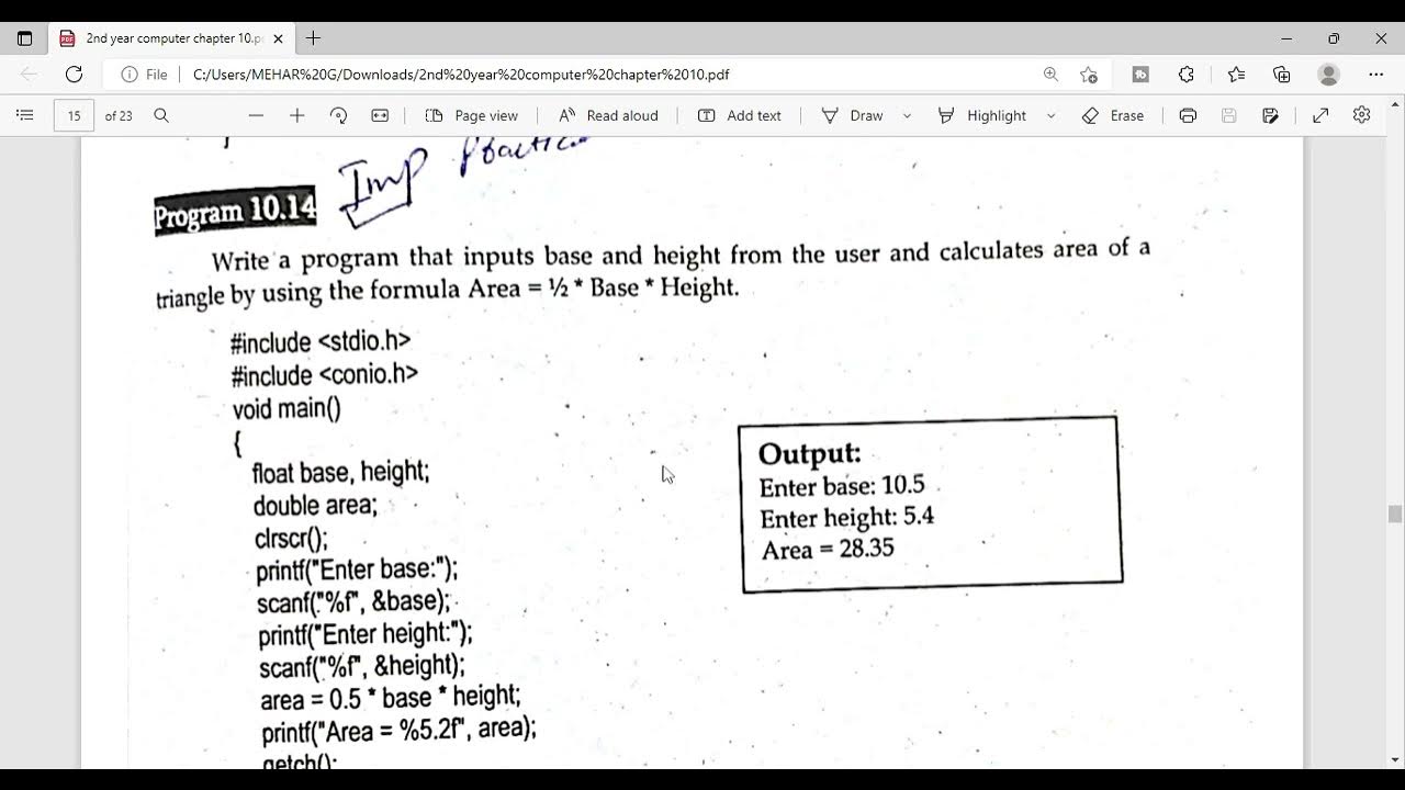 First C Program | Easiest way to Understand C Programming | Program 10.14 Chapter 10 Lecture 16 ...
