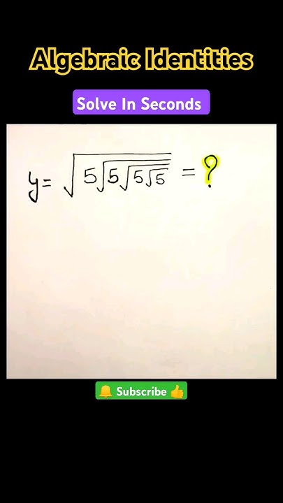 How to solve under root question Algebraic Identities#trending #shorts ...